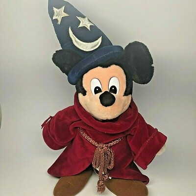 Mickey Mouse Fantasia Wizard Disney Plush Sorcerers Apprentice Red Robe ...