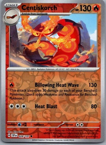 Centiskorch 028/191 Reverse Holo Pokemon Card TCG Cards Collecting | eBay