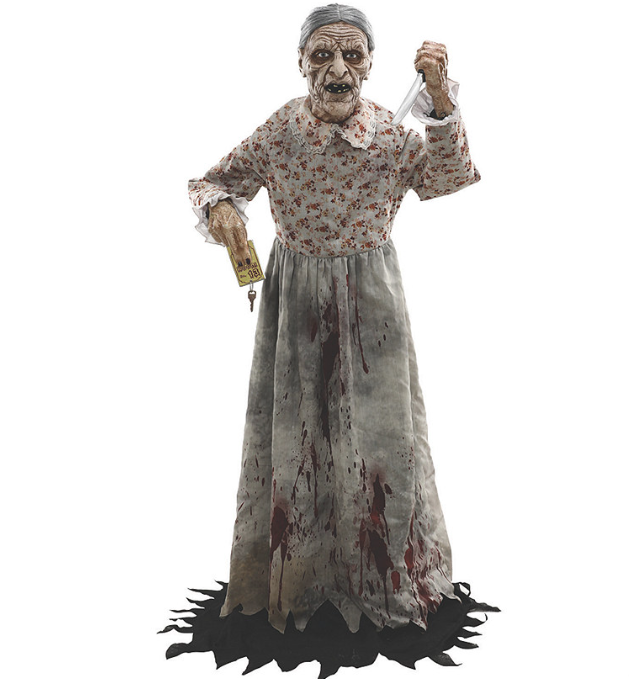 5 Ft Scary Granny Halloween Prop Bates Motel Psycho Haunted House ...