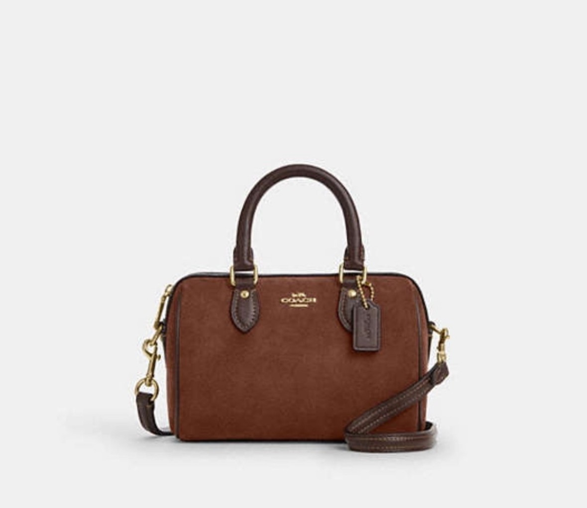 Coach Mini Rowan Crossbody Bag CCF29 suede/Vintage Brown for sale ...