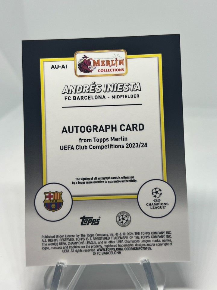 2023-24 Topps UEFA Merlin Andres Iniesta Mojo Refractor Auto /99 #AU-AI ...
