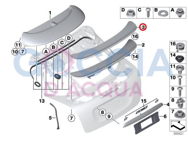 Genuine OE BMW X5 X6 F15 F16 F85 F86 X5 25d Decorative strip right ...