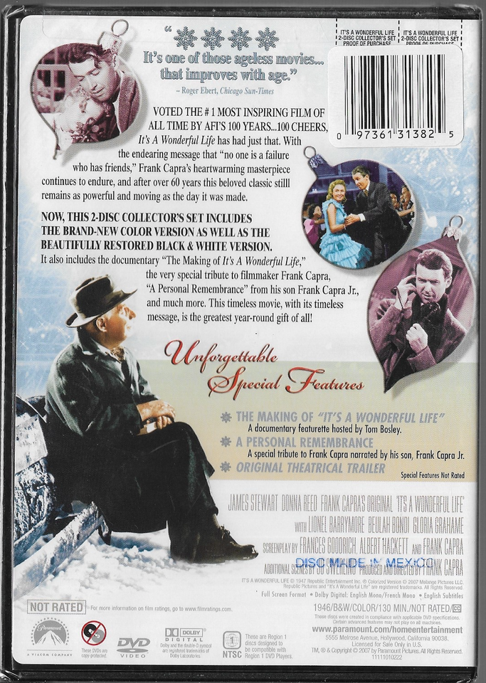 Its a Wonderful Life (DVD, 2007, 2-Disc Set,) New Sealed! 97361313825| eBay