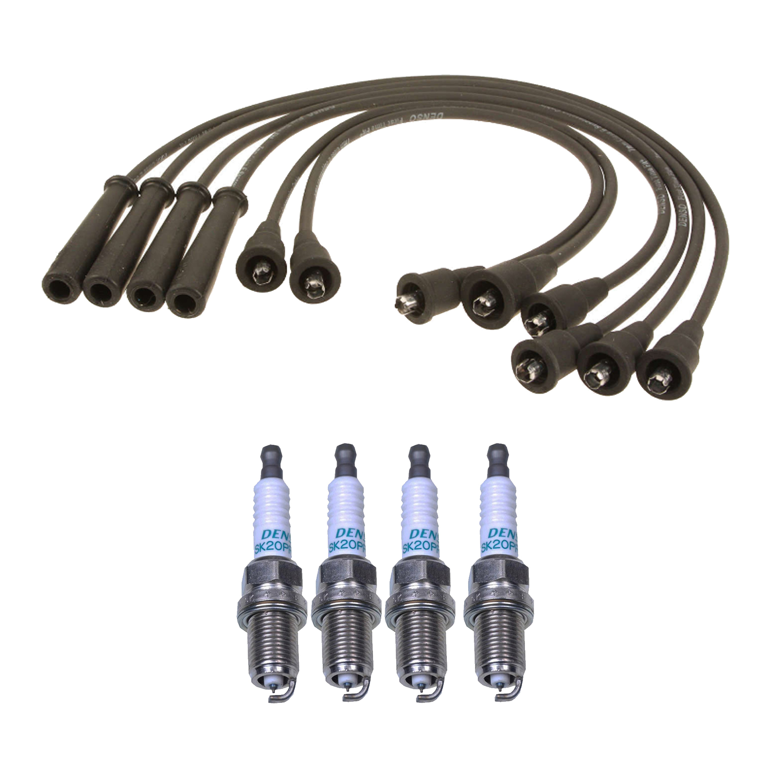 Denso Wire Set 7mm & 4 Iridium Long Life Spark Plugs.032 Kit For Geo ...