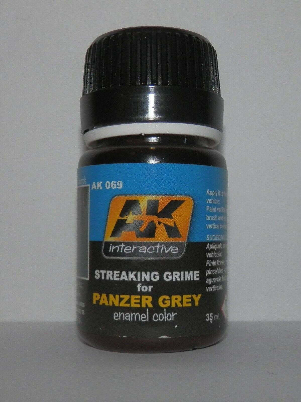 AK Interactive Panzer Grey Streaking Grime Enamel Paint 35ml Bottle # ...