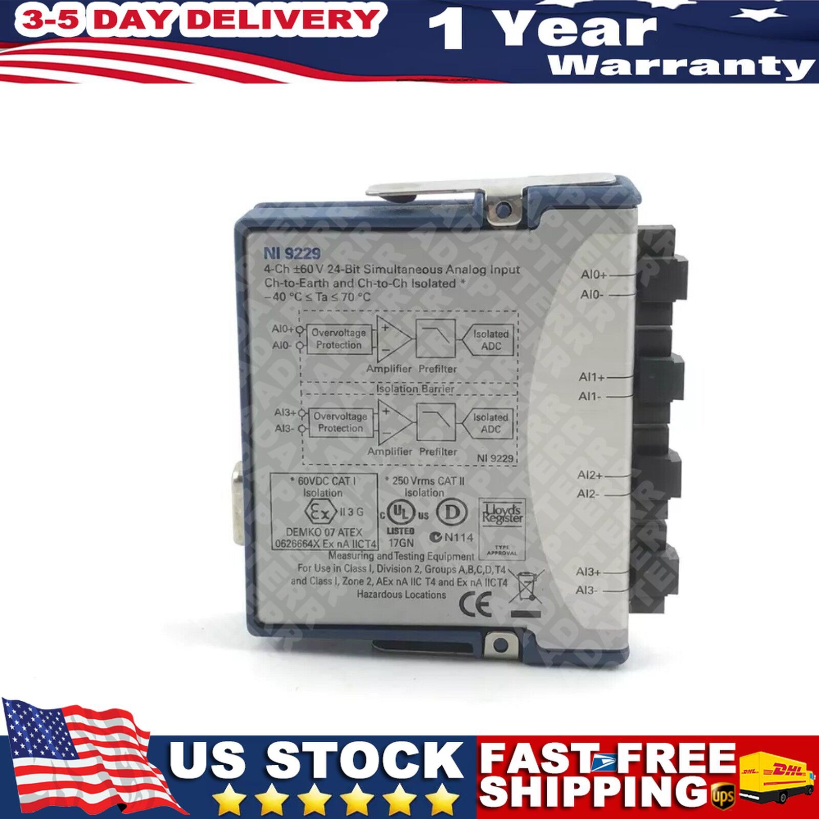 NEW National Instruments NI9229 NI-9229 4-Channel C Series Voltage ...