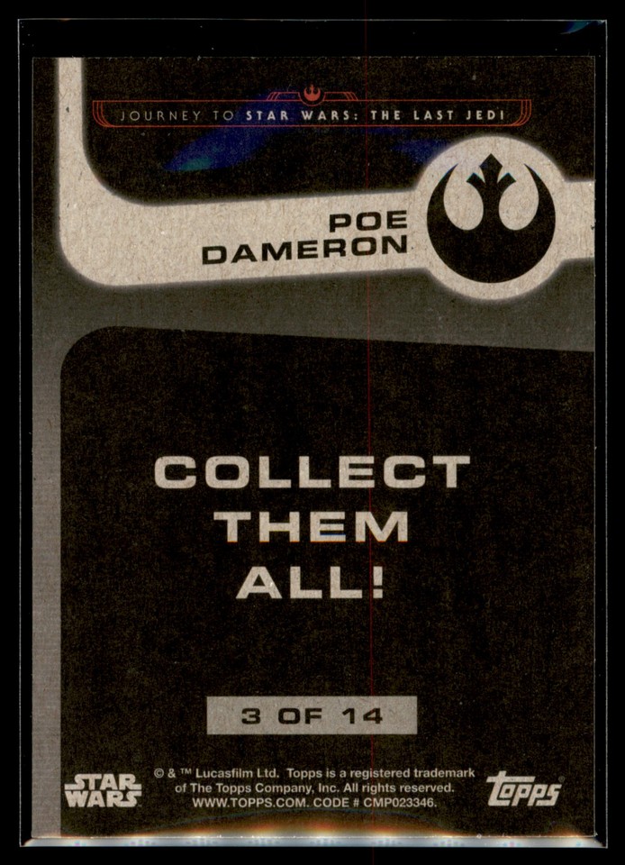 2017 Topps Star Wars Journey to The Last Jedi Illustrated Characters ...