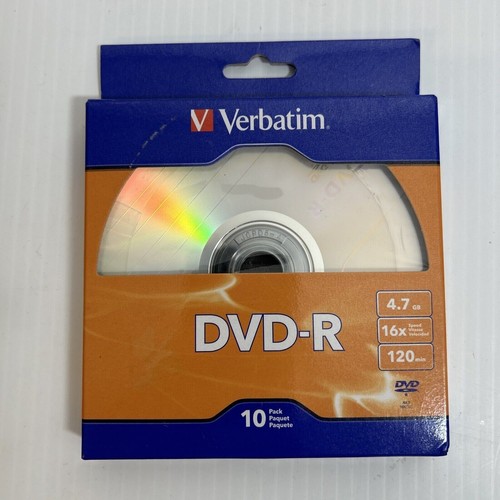 Verbatim DVD-R 16x 4.7GB 120 Minute (10 pack) New In Sealed Retail ...