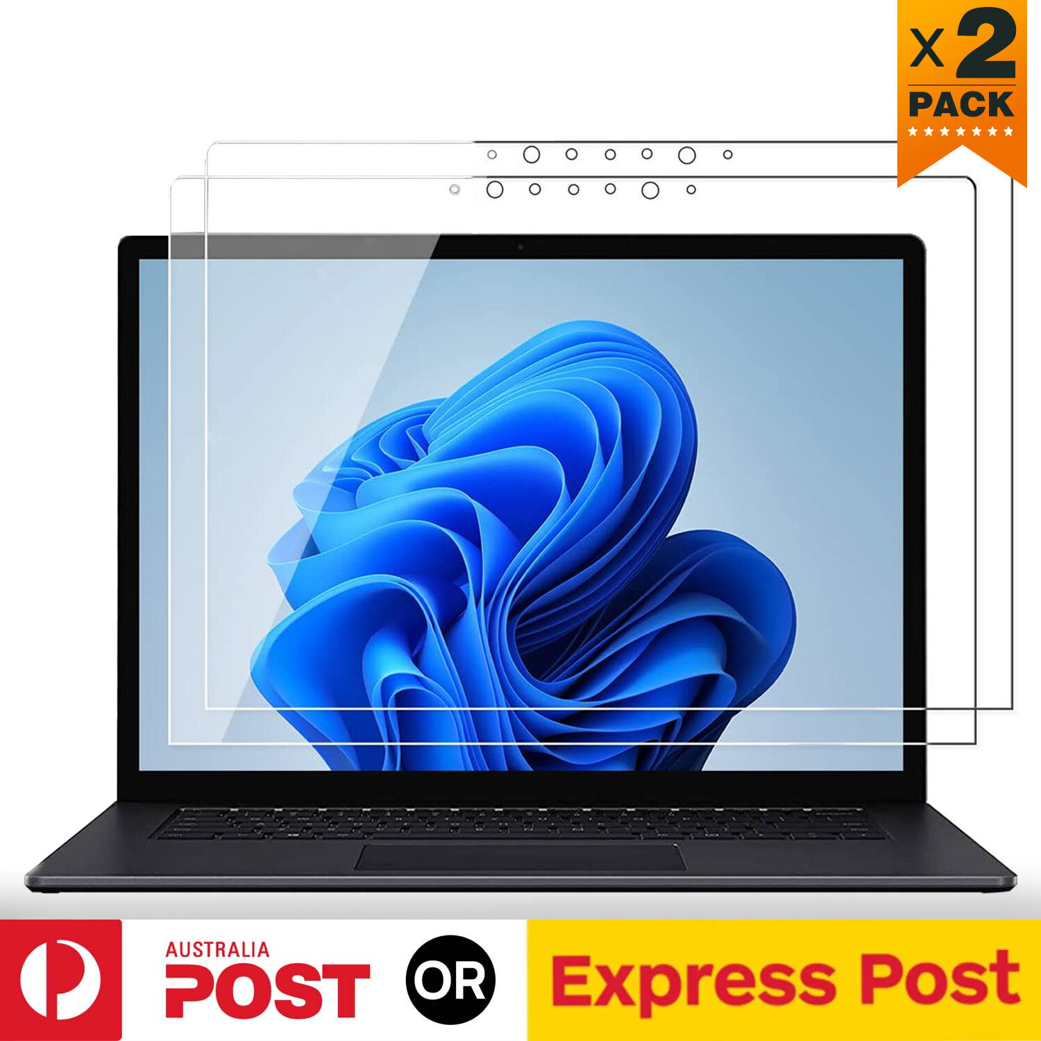 2X Microsoft Surface Laptop 4 3 5 Pro 9 8 7 Go 2 3 Clear Matte Screen ...