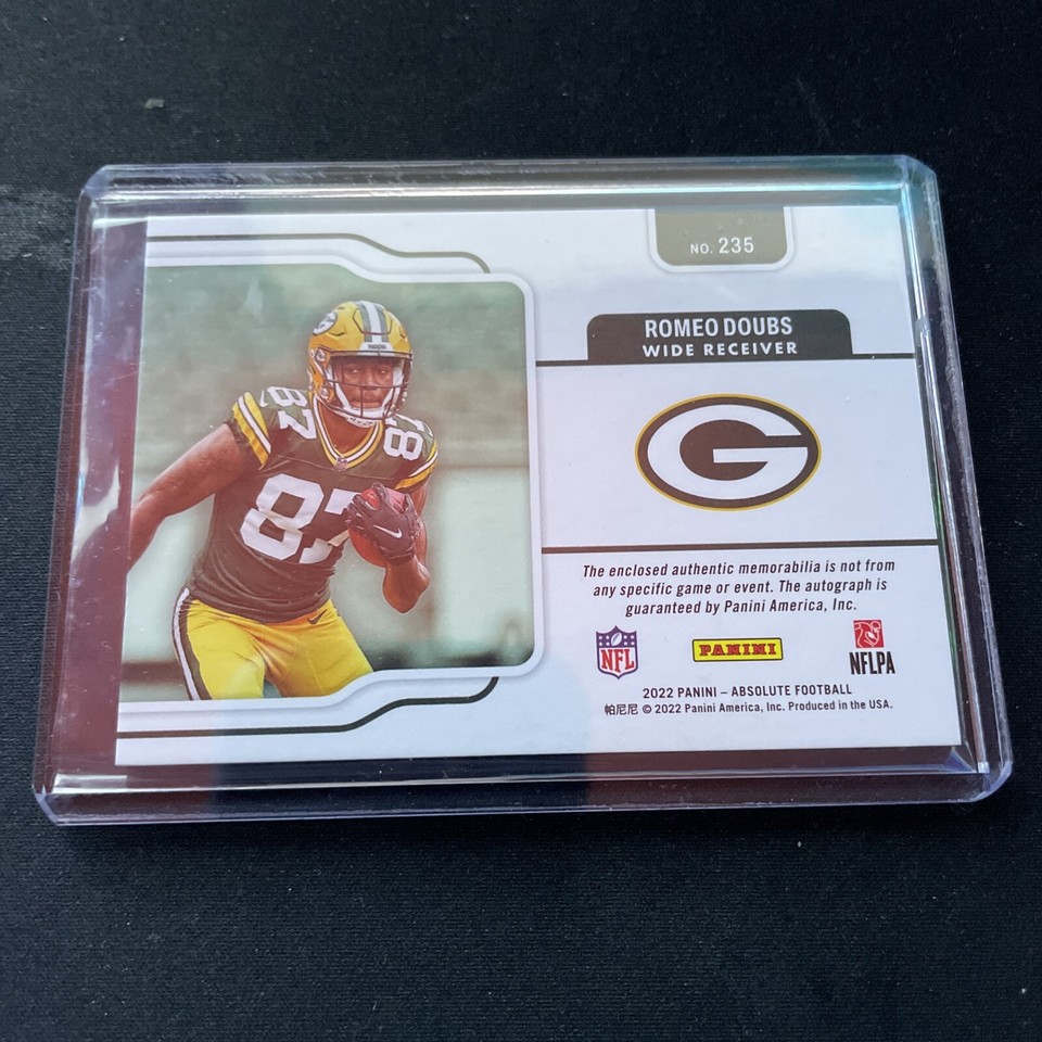 2022 Absolute Football Romeo Doubs Rookie Premiere Patch AUTO /399 ...