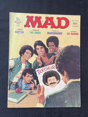 Mad Magazine #189 March 1977 Welcome Back Kotter EC Publications Sharp ...