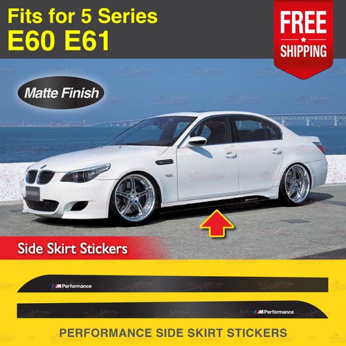 Fits BMW E60 E61 5 Series Sport Side Skirt Stickers MATTE Vinyl Decals ...