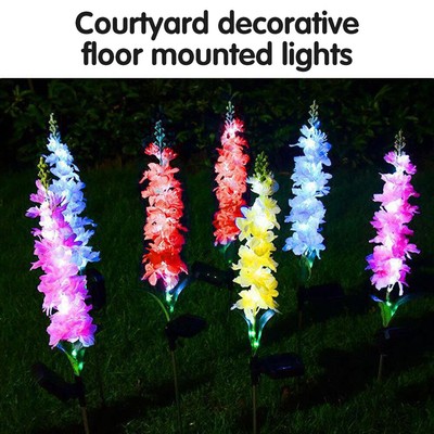 Solar Garden Lights Outdoor Waterproof LED Hyacinth Flower Stake Lamp ...
