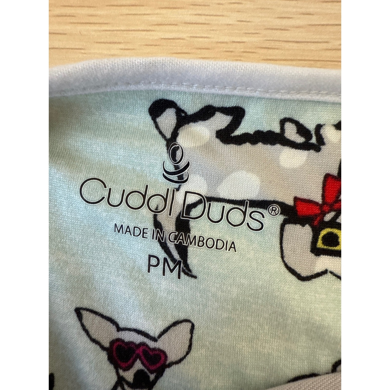 Cuddl Duds Pajama Set Dog Print Lounge Sleepwear Zebra Trim PM | eBay
