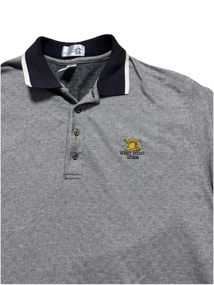 Munsingwear Golf Black White Knit Short Sleeve West Point Polo Shirt Sz ...