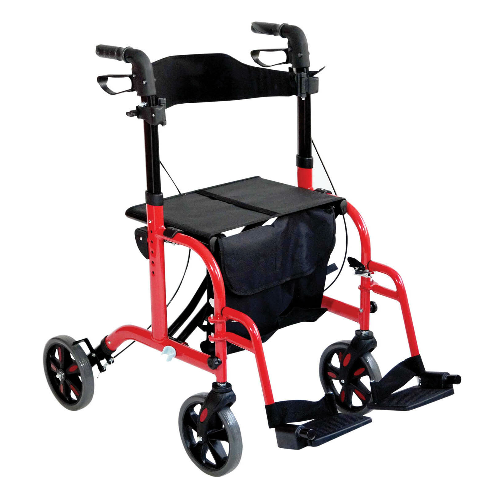 Aidapt Deluxe 2 in 1 Rollator 4 Wheeled Walker Seat Transit Chair ...