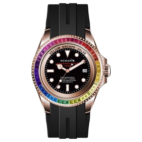 OceanX Sharkmaster 1000 Rainbow Auto Men Diver Watch 44mm SMS1006 Limit Edition | eBay
