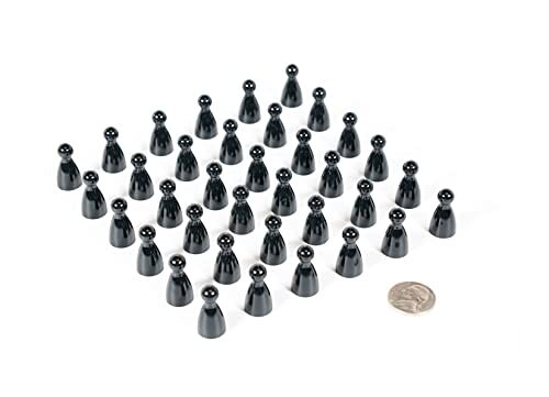 Plastic Pawns: Set of 36 Black Color Board Game Playing Pieces (Chess ...