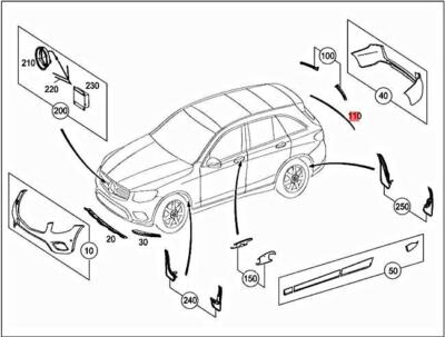 Genuine MERCEDES X253 GLC X253 Trim 2538202000 | eBay