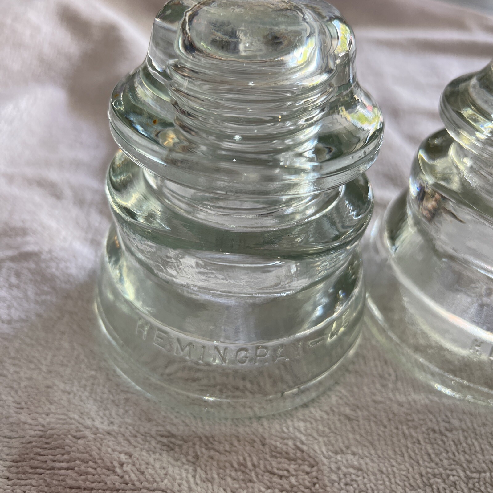 HEMINGRAY 45~Whitall Tatum Clear Glass Insulators -Lot of 3~ | eBay