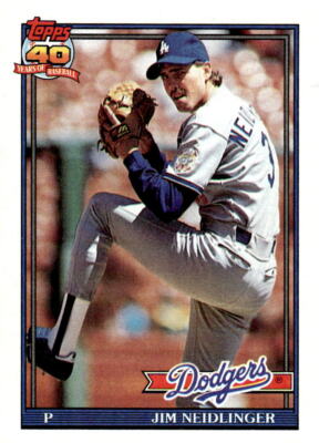 1991 Topps #39 Jim Neidlinger - Los Angeles Dodgers | eBay