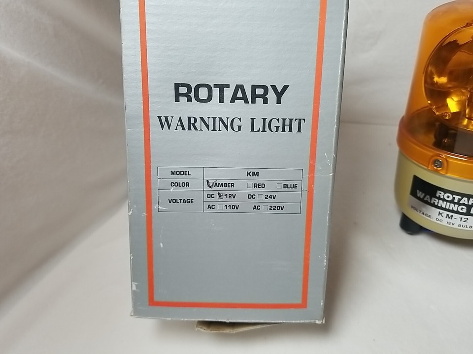 KM - 12 Amber Rotating Warning Light 12V DC TESTED WORKS | eBay