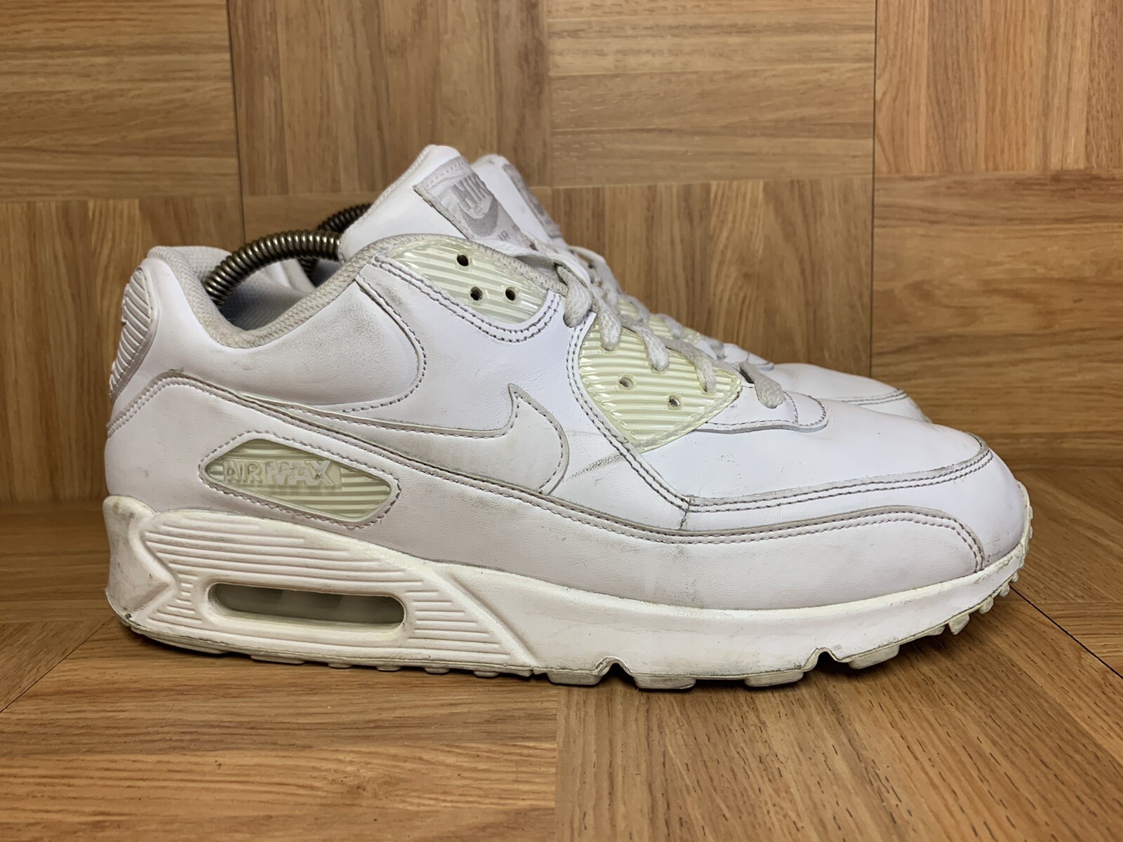 RARE🔥 Nike Air Max 90 Whiteout Triple White Sz 10 Me… - Gem