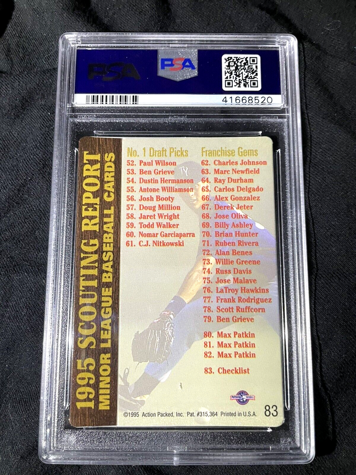 1995 Action Packed Scouting Report Checklist Derek Jeter RC Rookie HOF PSA 10 | eBay