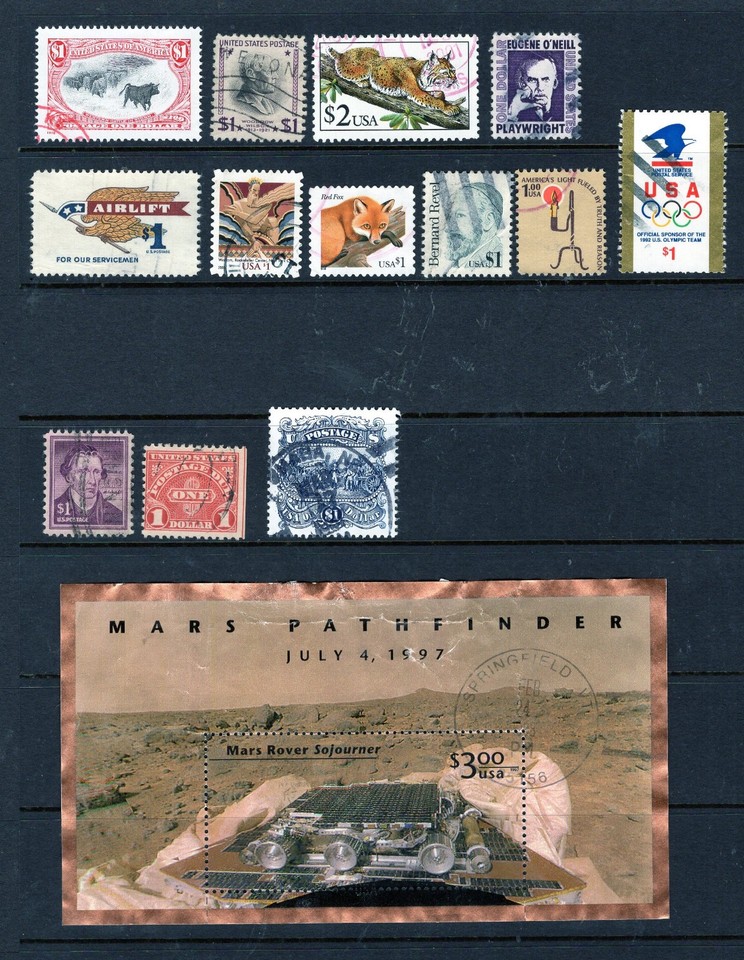 Large lot of Diff Used USA High Face-Value Stamps Including Priority ...