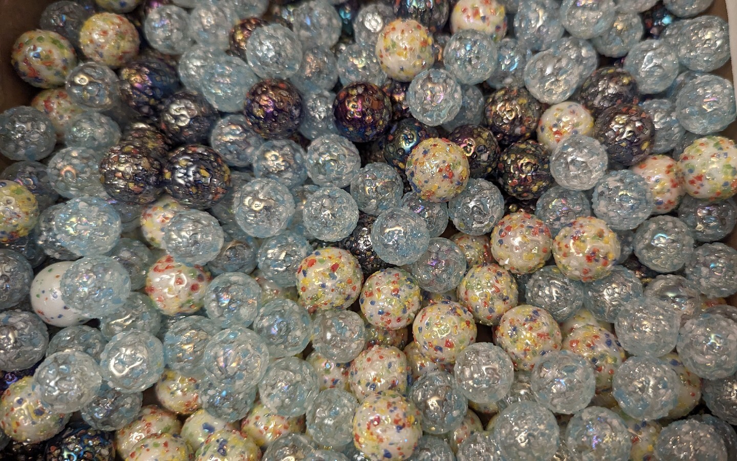 LOT OF 25 VACOR DE MEXICO Marbles Stardust Snowflake Confetti 5/8" Mint ...