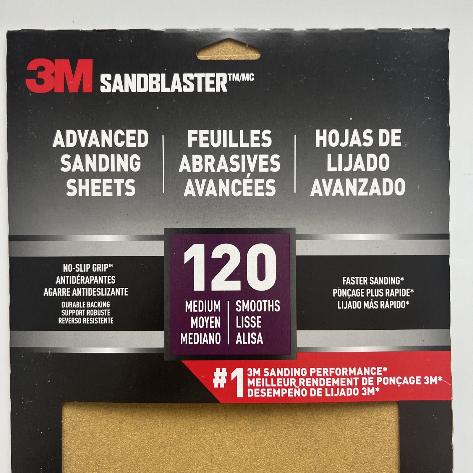 3M SandBlaster 11 in. L x 9 in. W 120 Grit Medium Ceramic Sandpaper 4CT ...