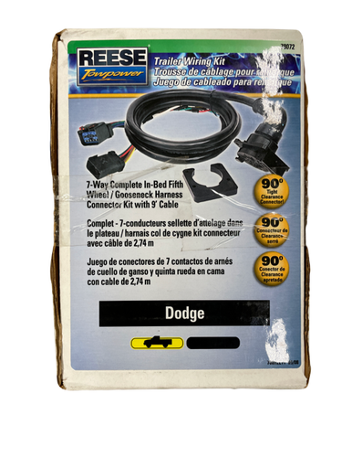 REESE TOWPOWER TRAILER WIRING KIT 78072- 7 WAY CONNECTOR FOR DODGE | eBay