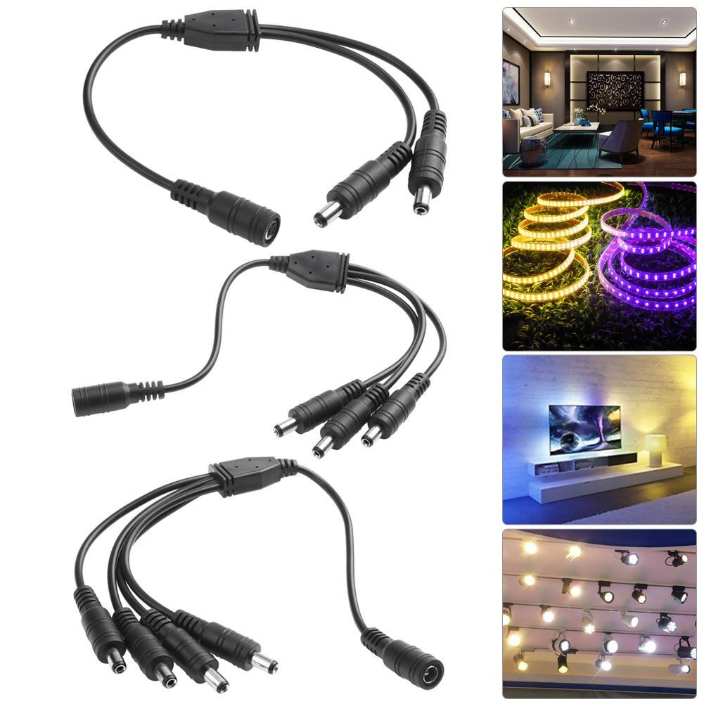 Female to Male DC Power Cord Adapter Connector Cable Splitter for LED ...