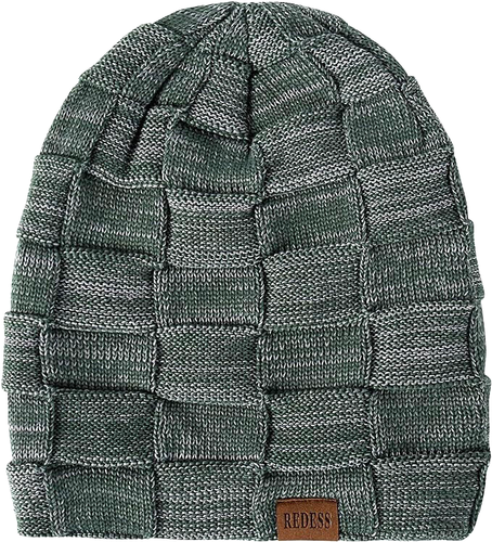 REDESS Beanie Hat Mens womens Winter Warm Knit Slouchy GRAY NEW Skull ...