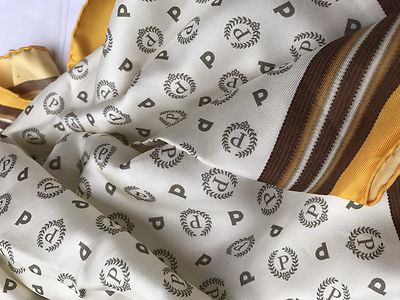 New POLLINI Made In ITALY 100% Silk Sguare Scarf Yellows 34x34 | eBay