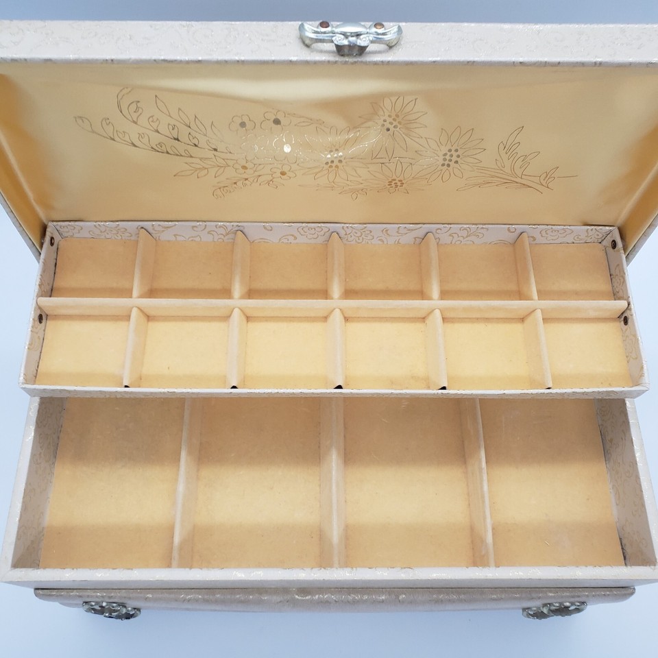 Vintage Lady Buxton 2 Drawer 4 Level Jewelry Box - Gold / Yellow | eBay