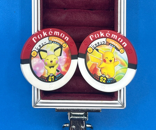 Lot 2 Pikachu + Pichu ( smile version ) set coin Pokemon Battrio ...
