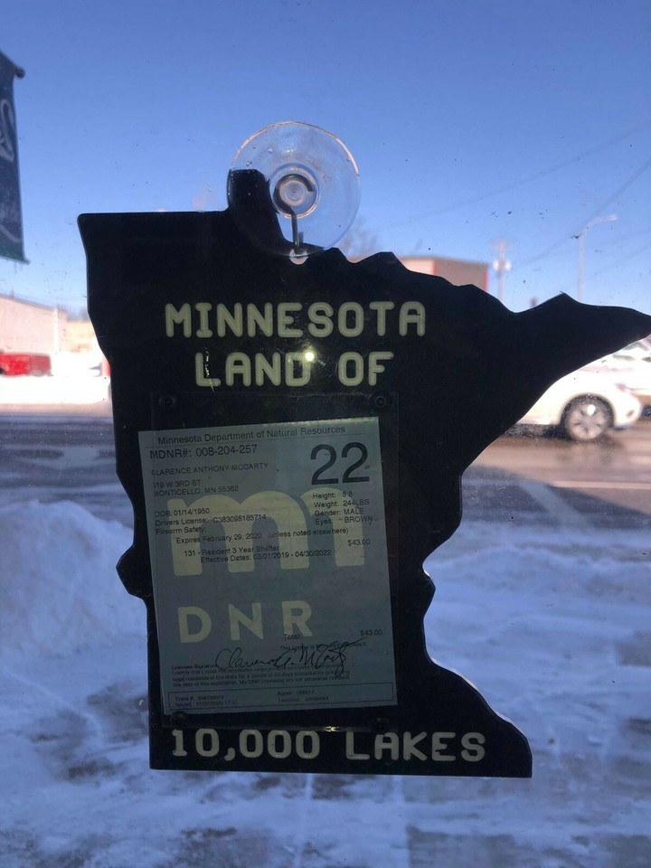 MN DNR License Holder for fish house deer stand ice castle ice fishing ...