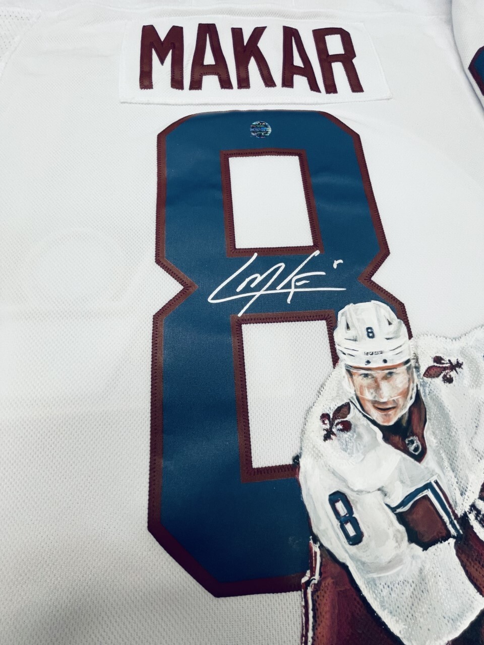 Cale MAKAR Signed Colorado Avalanche Reverse Retro HAND PAINTED 1/1 Pro ...