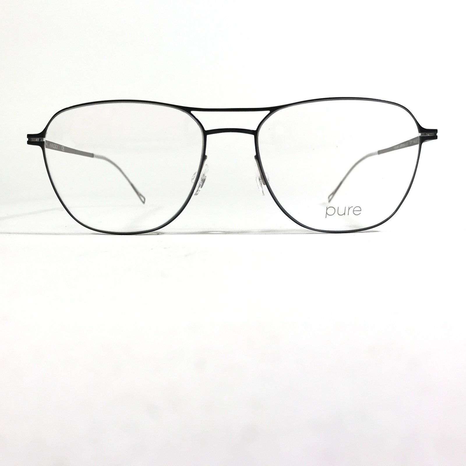 Marchon Airlock 4002 001 Eyeglasses Frames Silver Square Titanium 55-17 ...