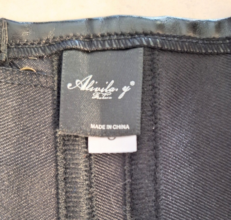 Alivila Y Black Bustier Corset Top Small Lace Up Back Zip Closure ...