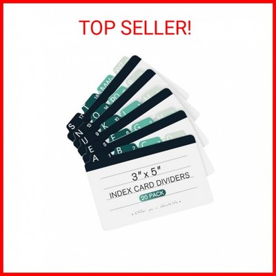 Index Card Dividers 3 x 5 inches Alphabetical Tabbed Index Cards Guides ...
