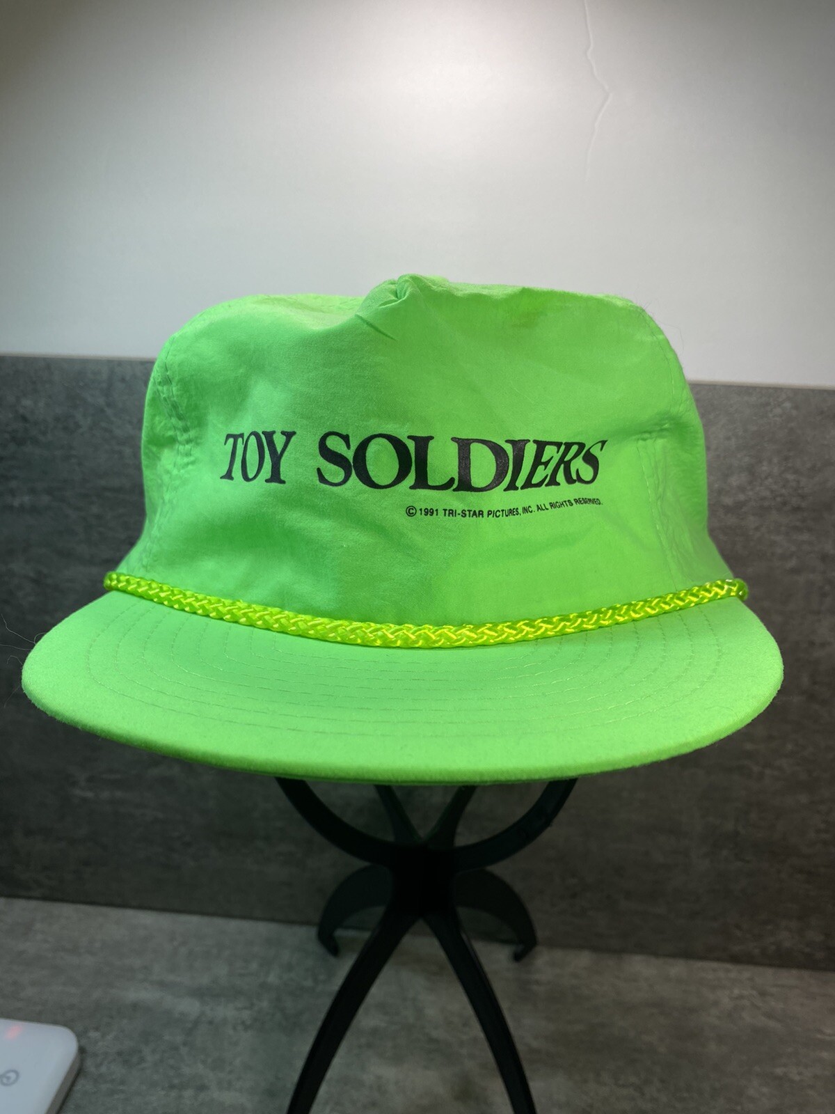 Nissin 1991 Toy Soldiers Neon Green Promotional Hat - Gem