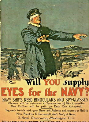 Postcard 4 x 6 Navy Recruiting Poster Reprint, "Eyes For The Navy". L3 ...