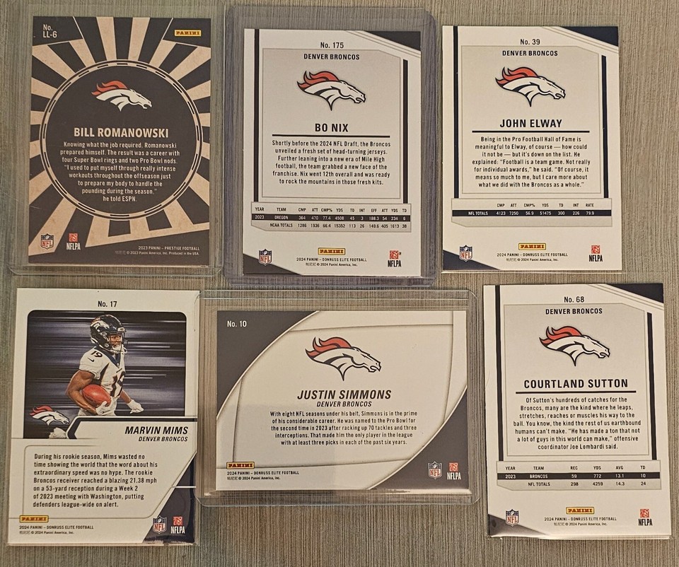 Bo nix green disco and more! Broncos 6 card lot PLUS FREE BONUS CARDS ...