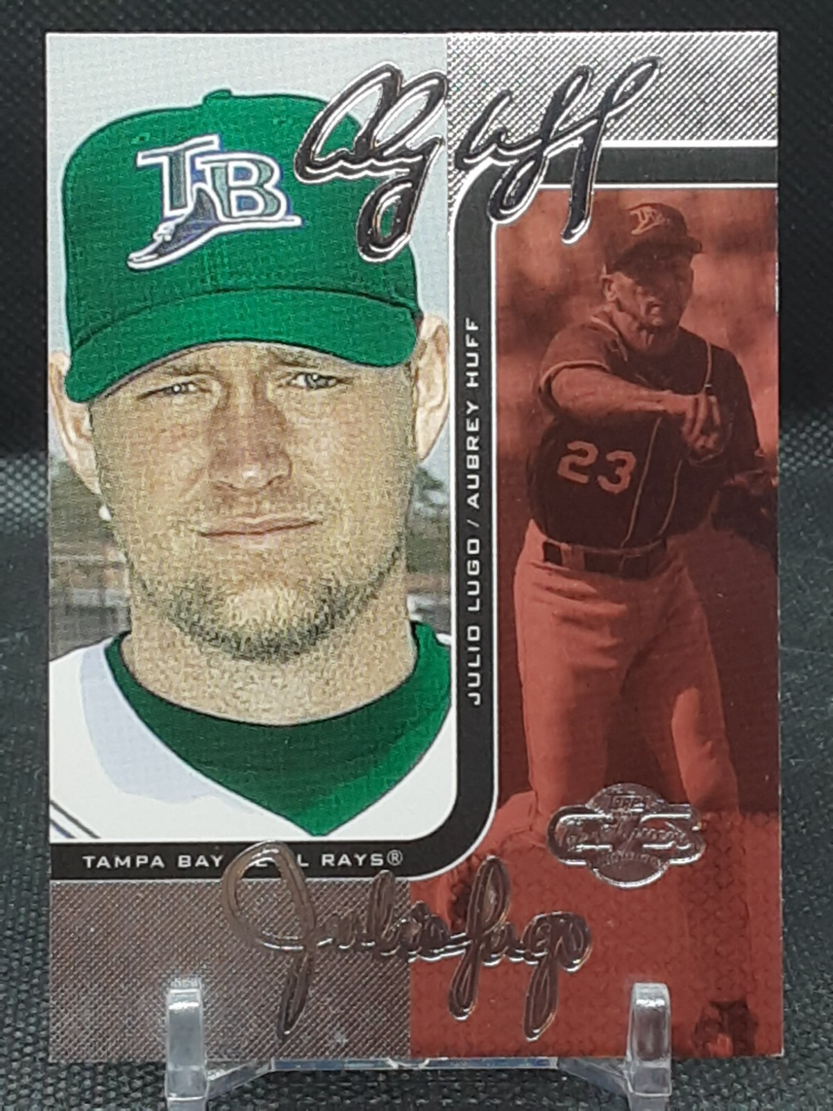 AUBREY HUFF / JULIO LUGO 2006 TOPPS CO-SIGNERS SILVER RED #79/100 D2 | eBay