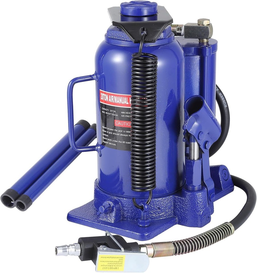 5T/10000LBS Air Hydraulic Pneumatic Bottle Jack Hand Pump Industrial ...