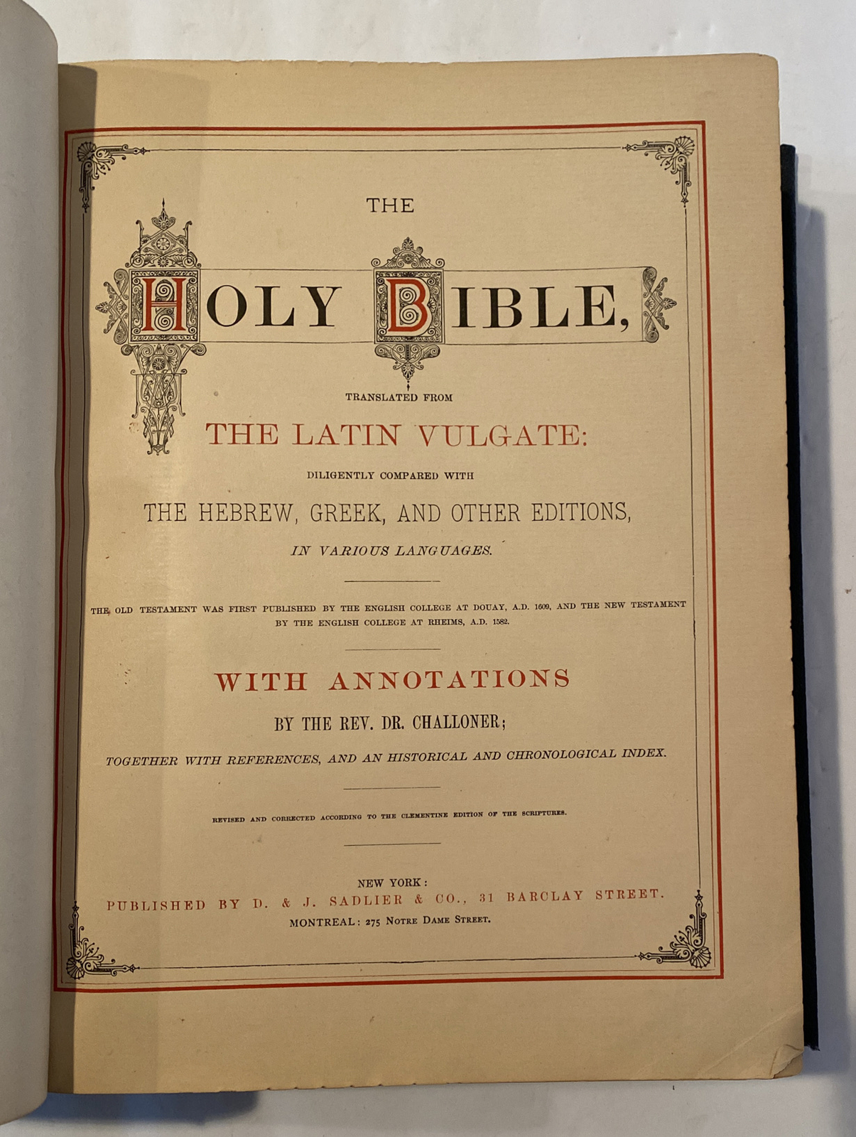 Holy Bible The Latin Vulgate Hebrew Greek & Other Editions 1876 Antique ...