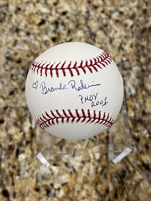 Brande Roderick autographed MLB baseball with PMOY 2001 inscription ...