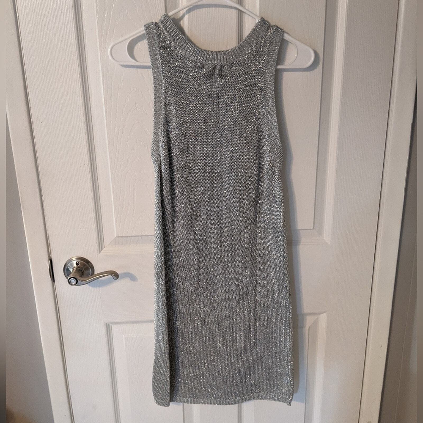 Vintage 60s GoGo Style Silver Sparkly Sleeveless Adri… - Gem